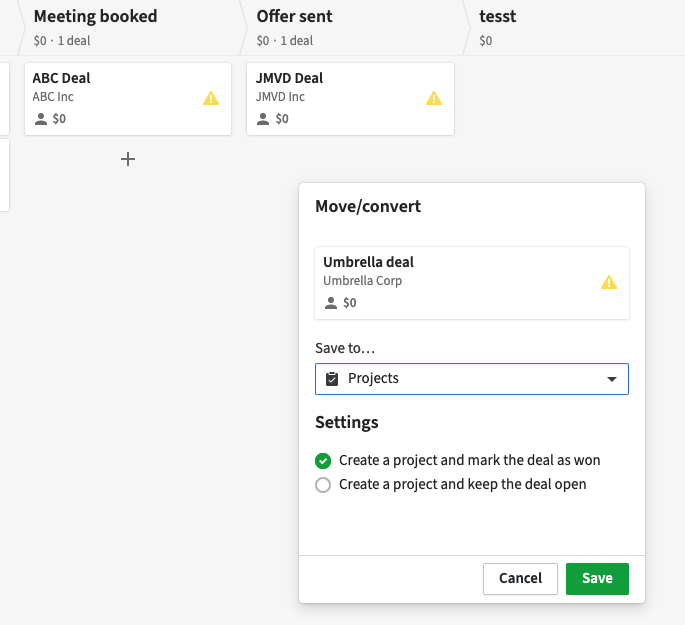 Projects by Pipedrive - Knowledge Base | Pipedrive
